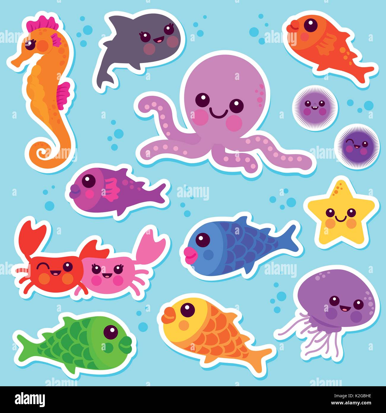 Sea horse starfish underwater Stock Vector Images - Alamy