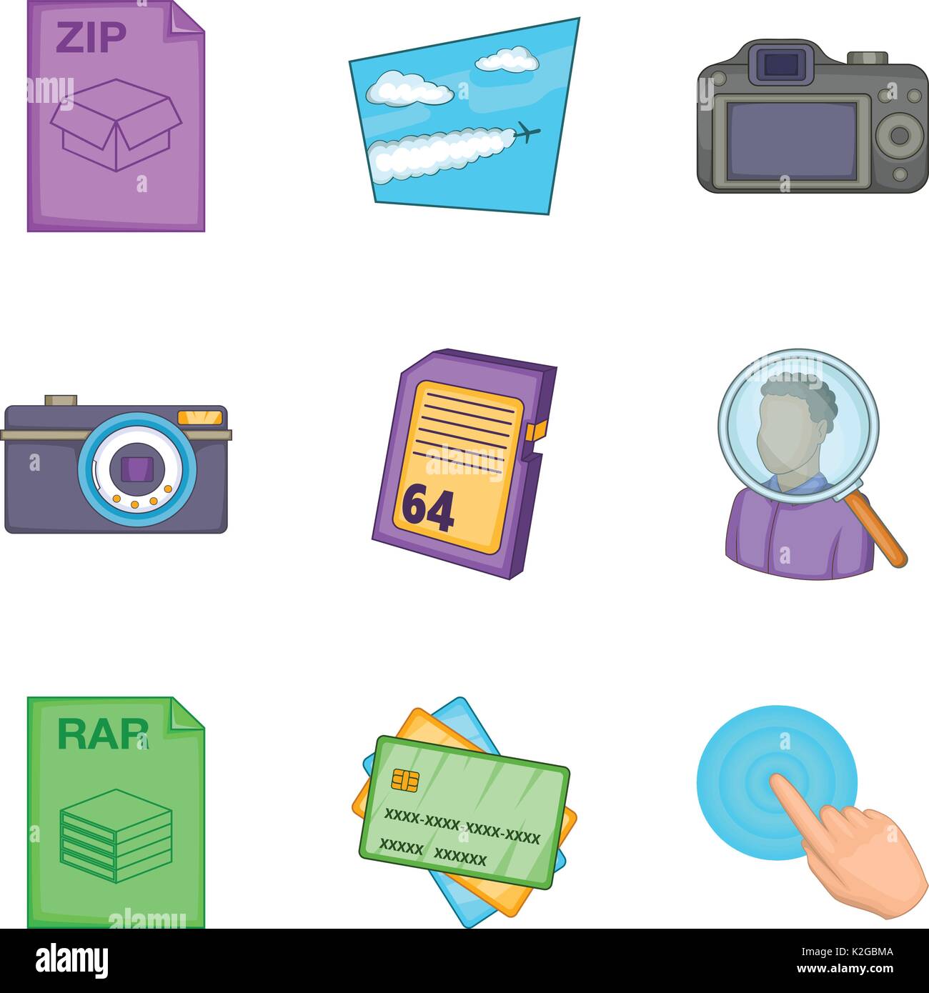 Compression icons set, cartoon style Stock Vector Image & Art - Alamy