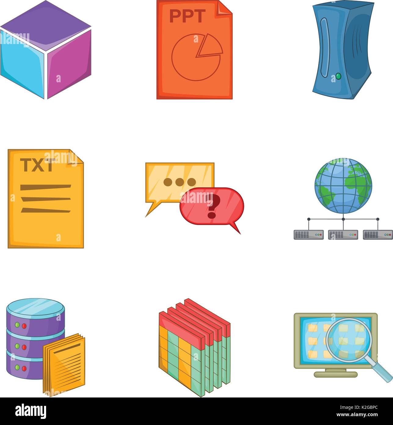 Text file icons set, cartoon style Stock Vector Image & Art - Alamy