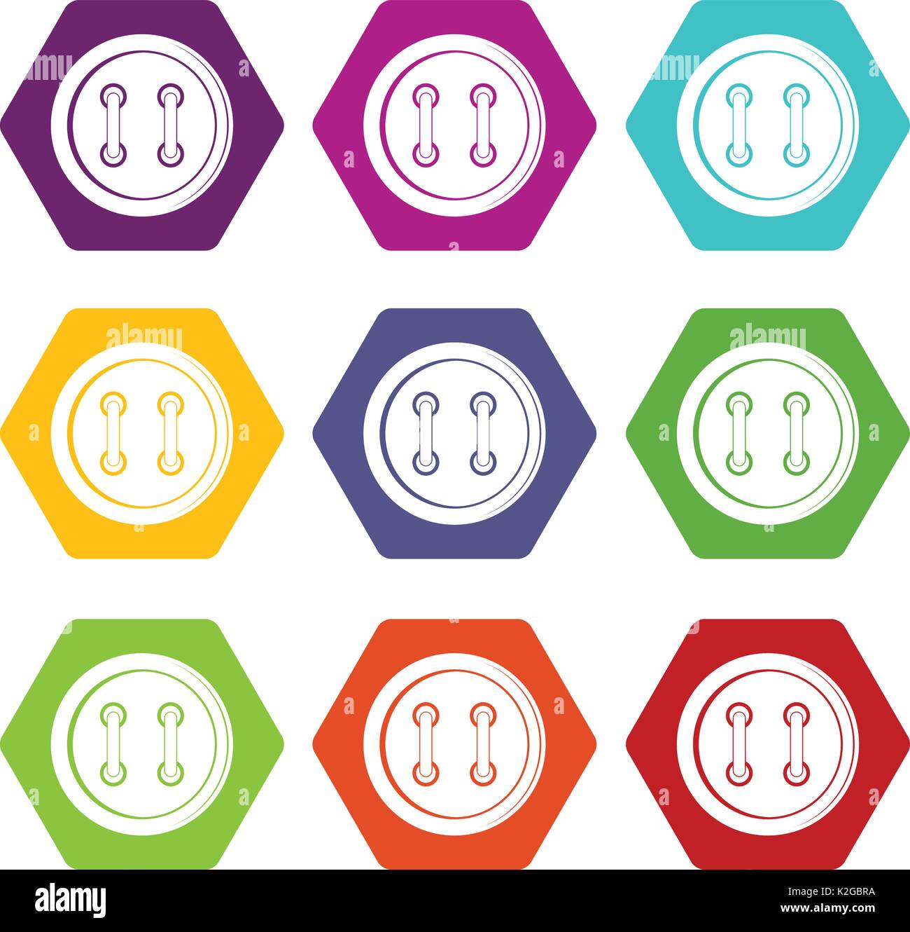 Sewing button icon set color hexahedron Stock Vector Image & Art - Alamy