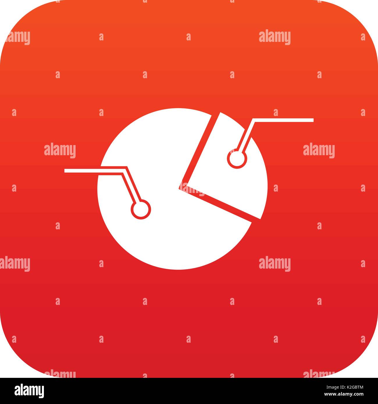 Percentage diagram icon digital red Stock Vector Image & Art - Alamy