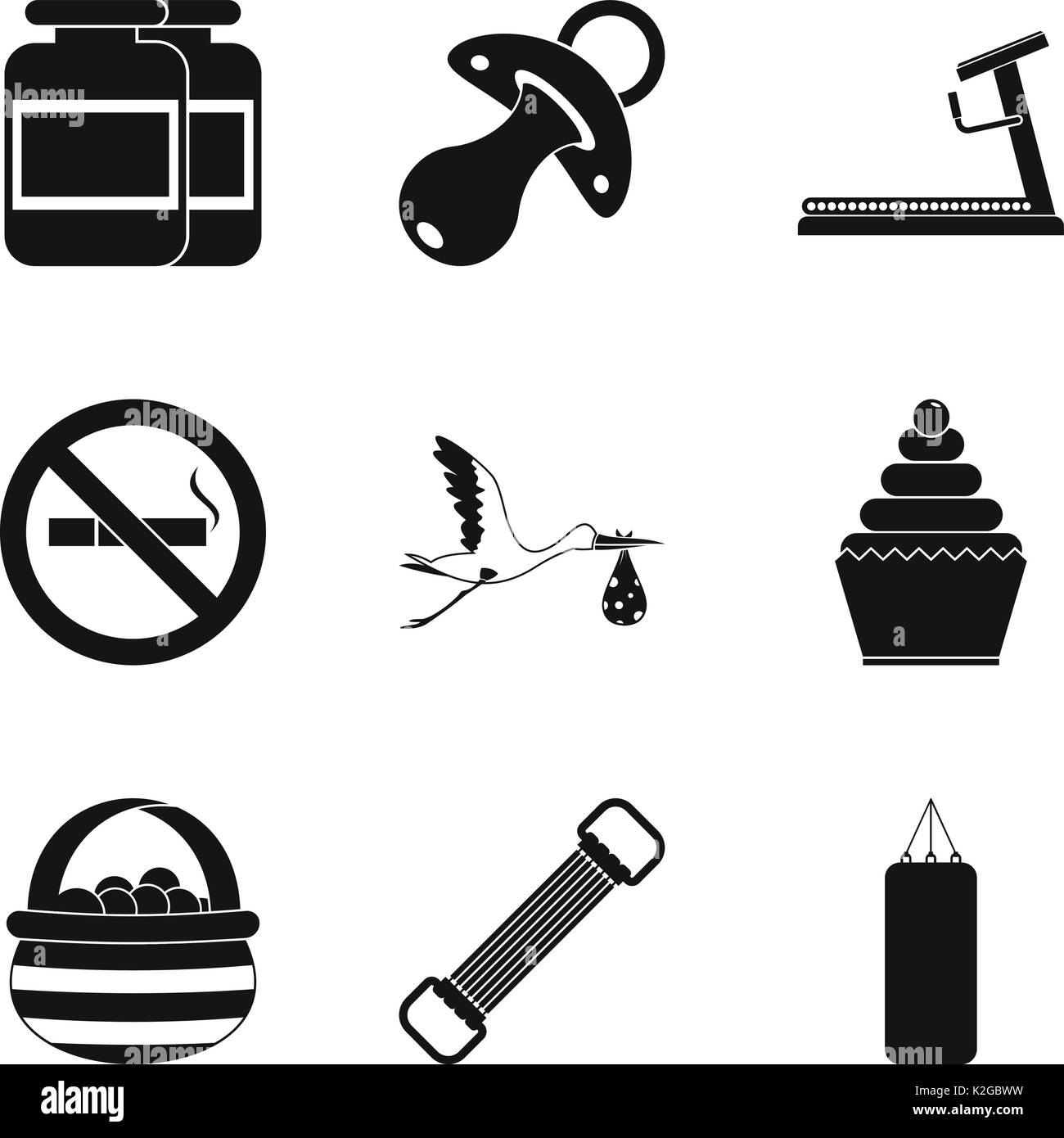 Healthy child icons set, simple style Stock Vector Image & Art - Alamy