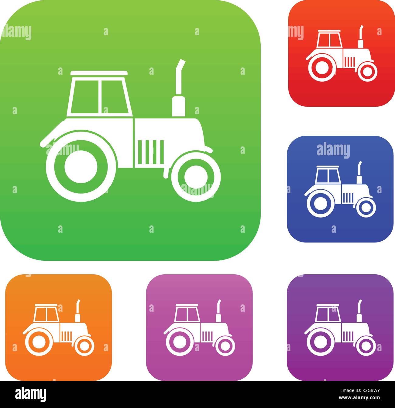 Tractor set collection Stock Vector Image & Art - Alamy