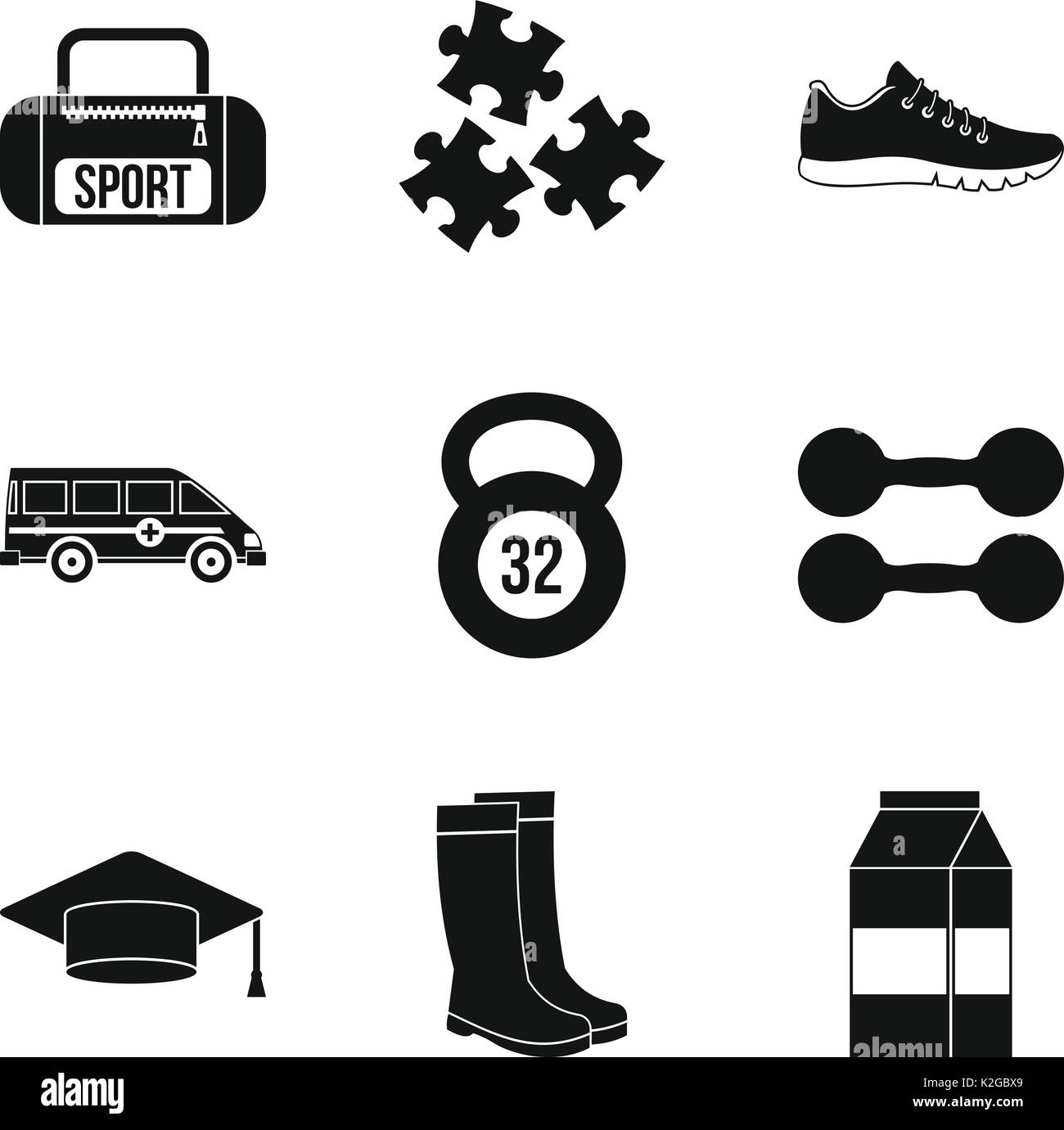 Healthy body icons set, simple style Stock Vector Image & Art - Alamy