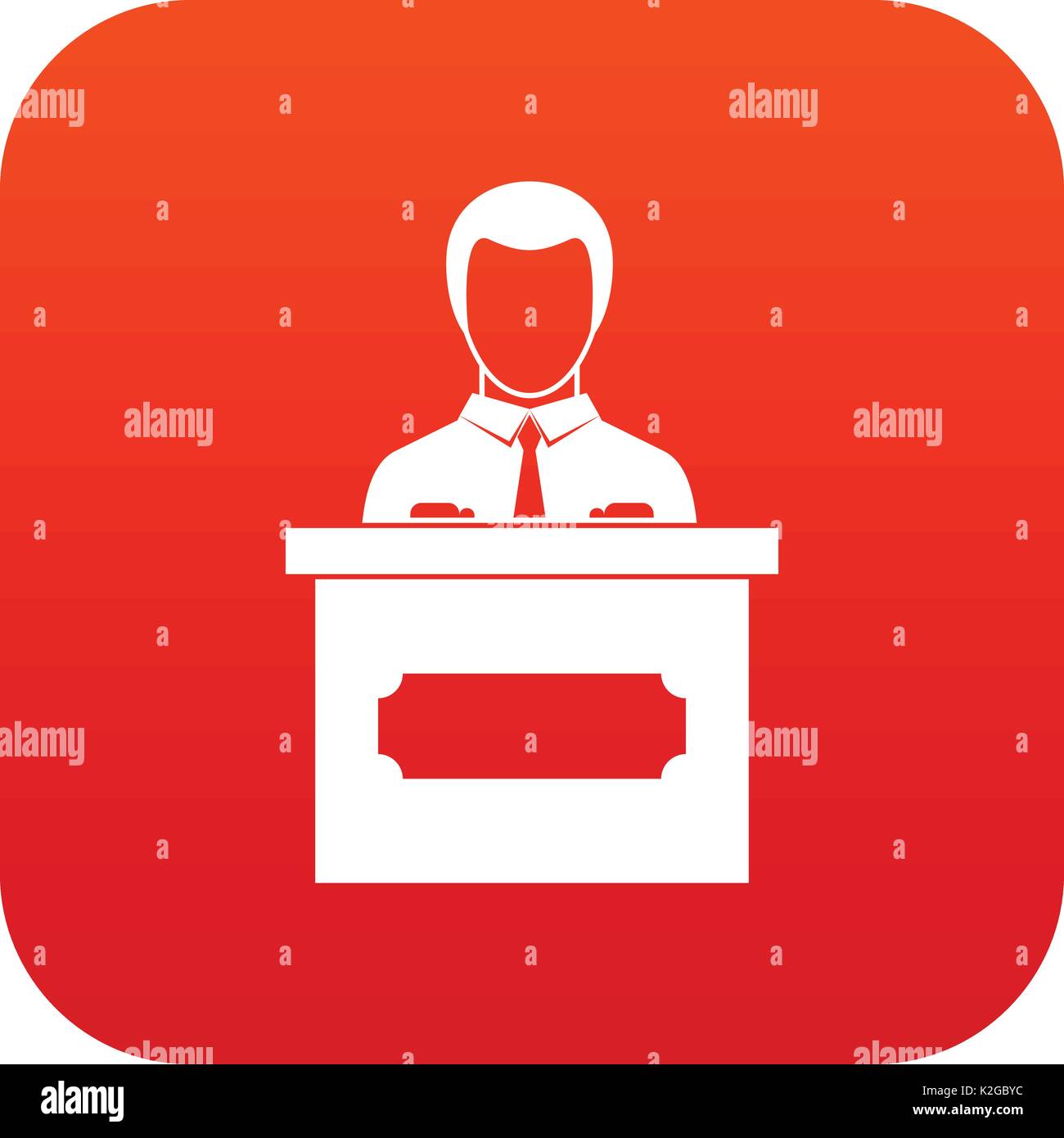 Businessman giving presentation icon digital red Stock Vector Image ...