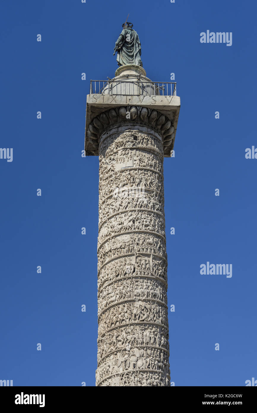 ROME, ITALY, June 2017. Detail of the Trajan's Column, a Roman ...