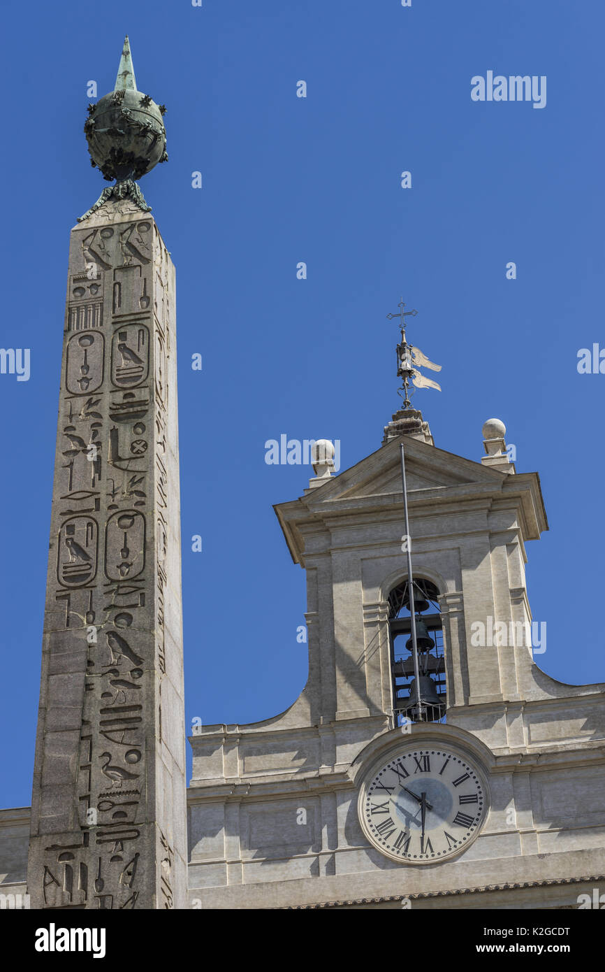 The huge granite obelisk of Montecitorio was brought to Rome from ...