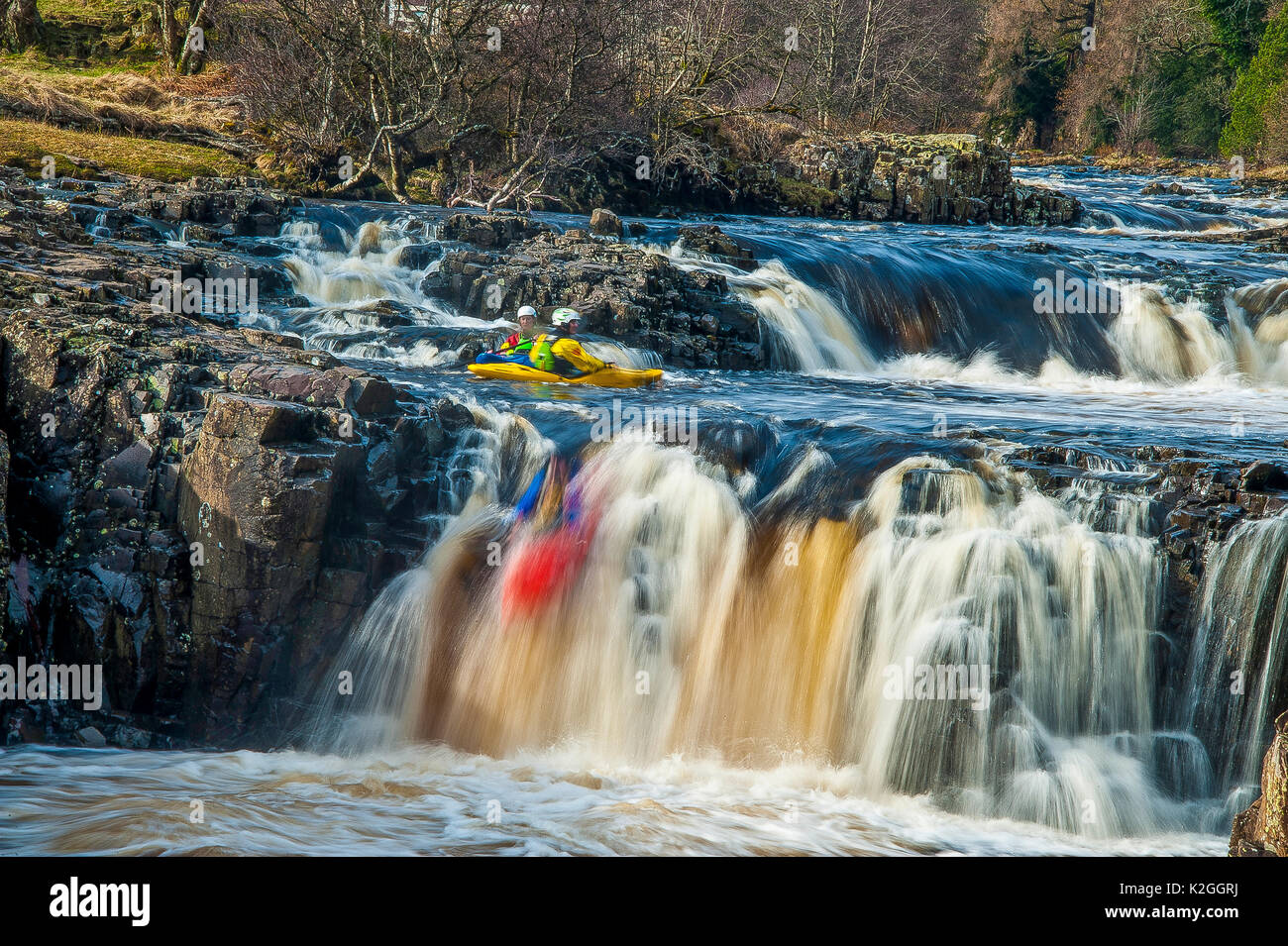 Red kayak and waterfall hi-res stock photography and images - Alamy