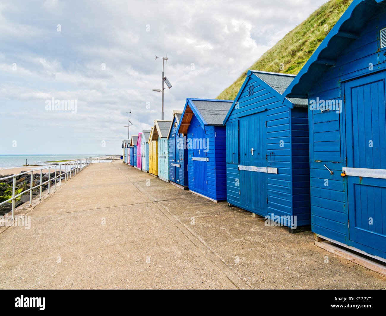Row colourful beach huts under hi-res stock photography and images - Alamy