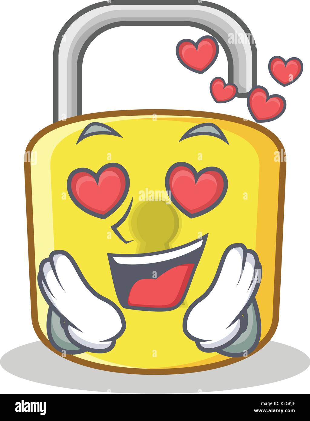 In love yellow lock character mascot Stock Vector Image & Art - Alamy