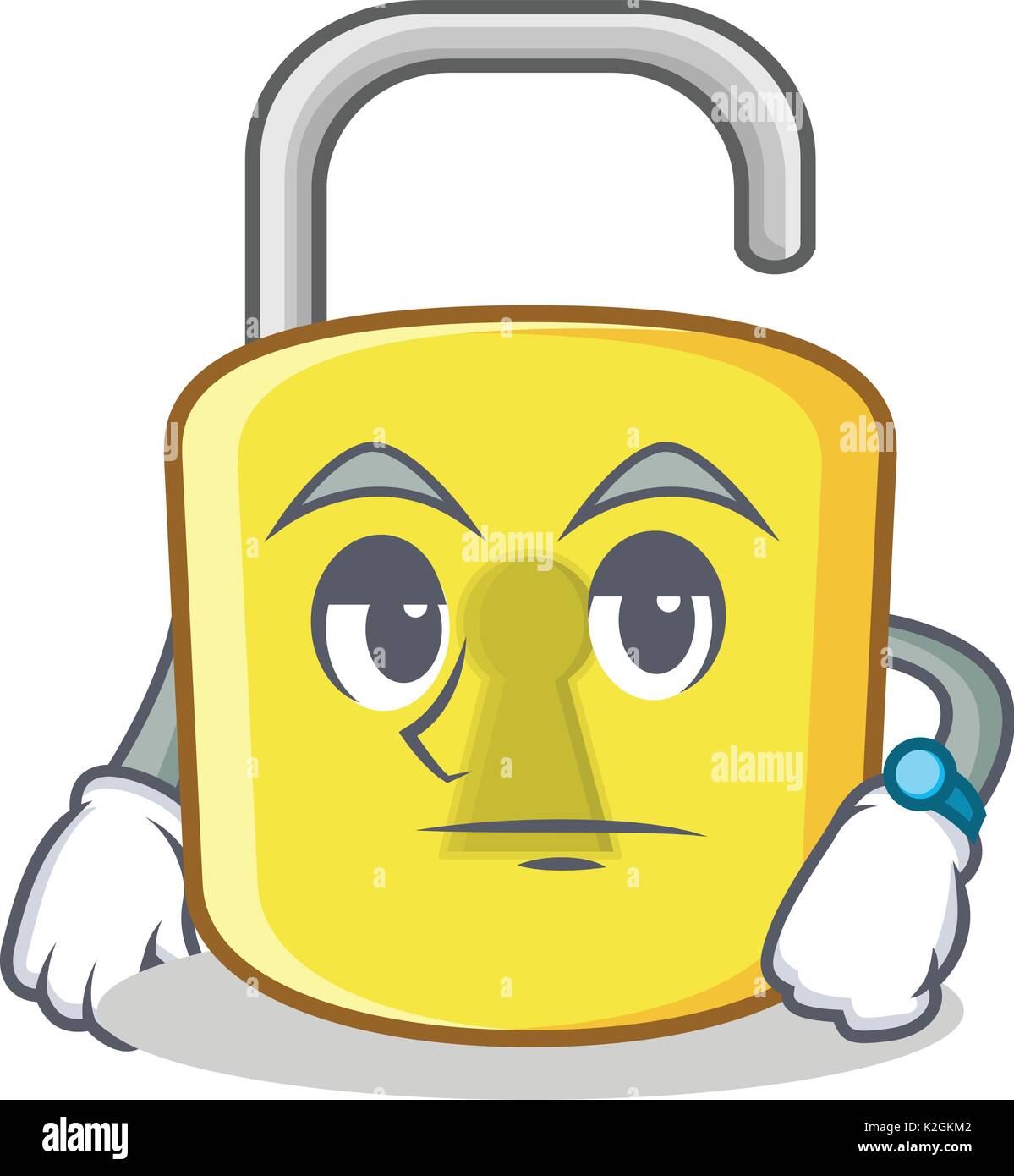 Waiting yellow lock character mascot Stock Vector Image & Art - Alamy