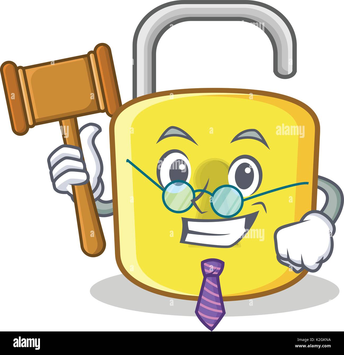Judge yellow lock character mascot Stock Vector Image & Art - Alamy