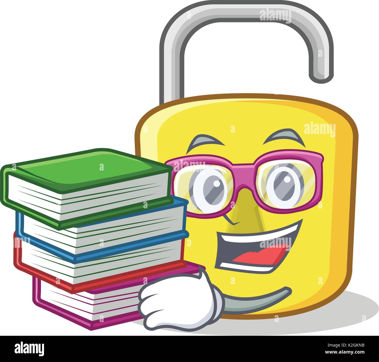 Student with book yellow lock character mascot Stock Vector Image & Art ...