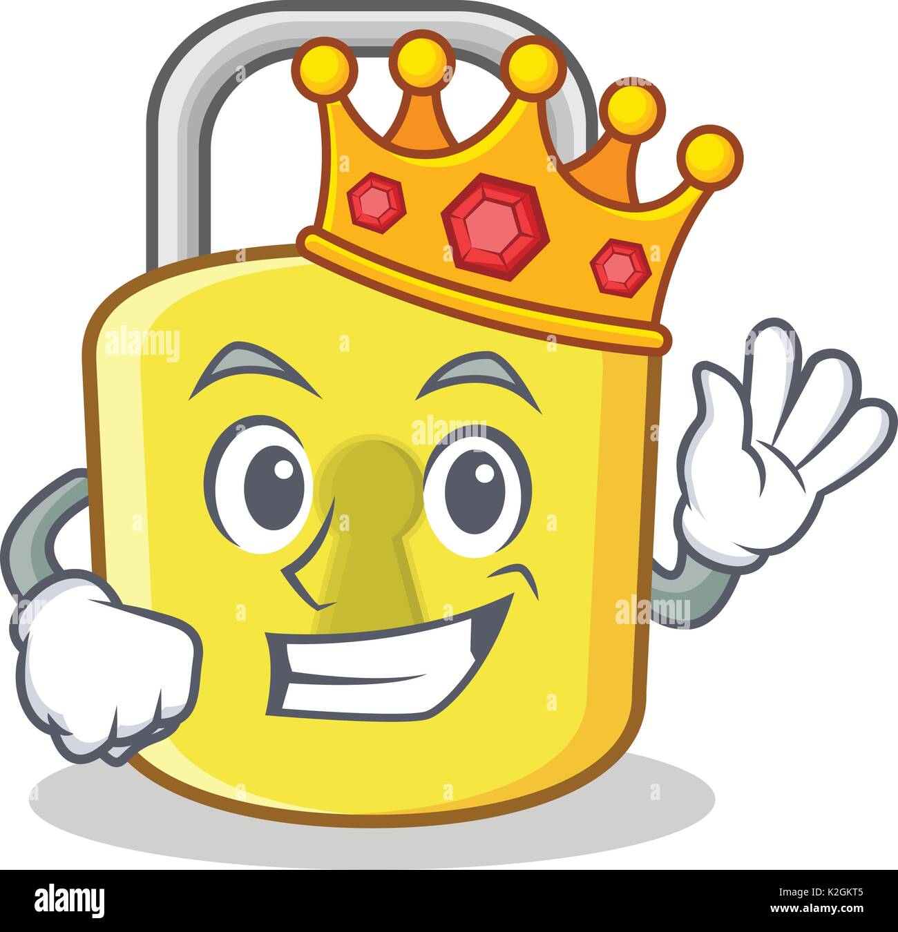 King yellow lock character mascot Stock Vector Image & Art - Alamy