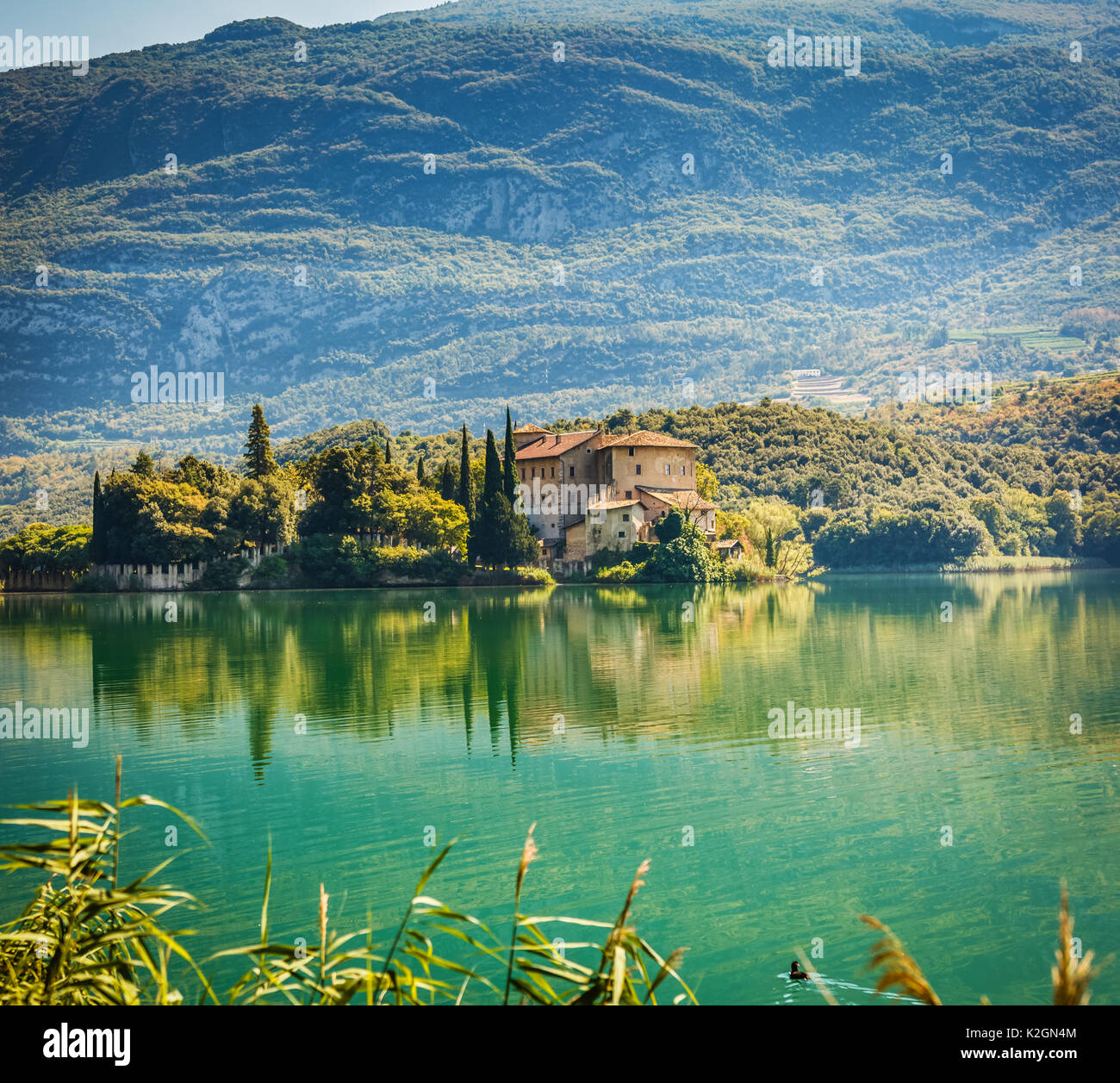 Toblino water castel in trentino italy hi-res stock photography and ...