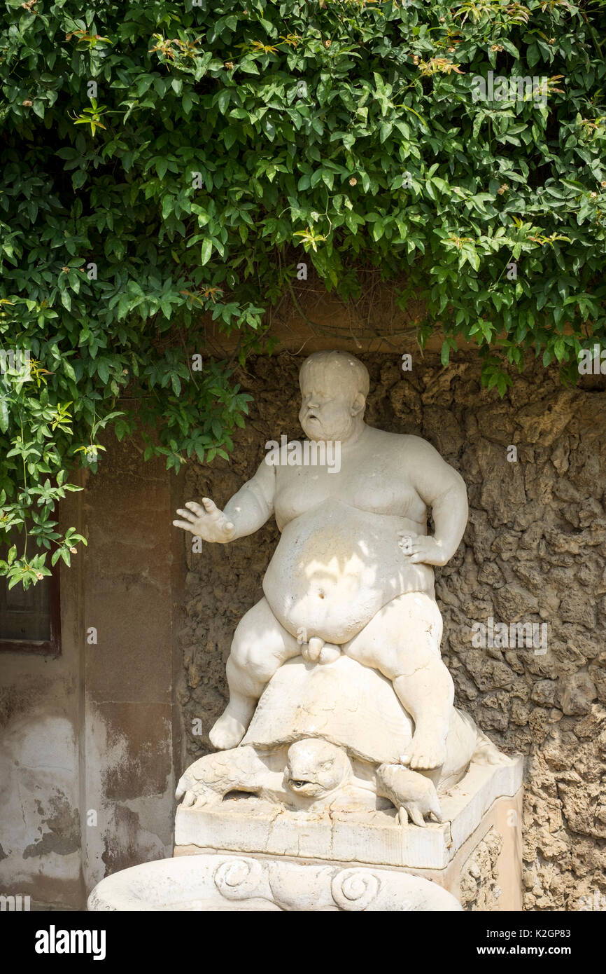 Bacchus on a tortoise by Cioli at Boboli Gardens, Florence, Italy Stock ...