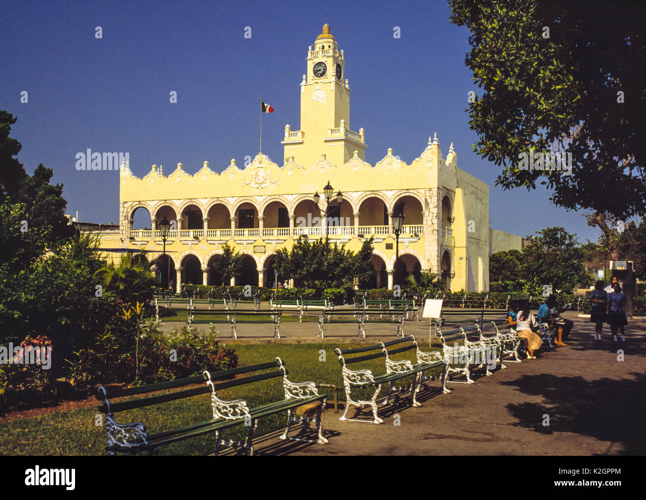Zocalo Merida Dusk On The Zocalo In Merida Acrylic Print By Mark