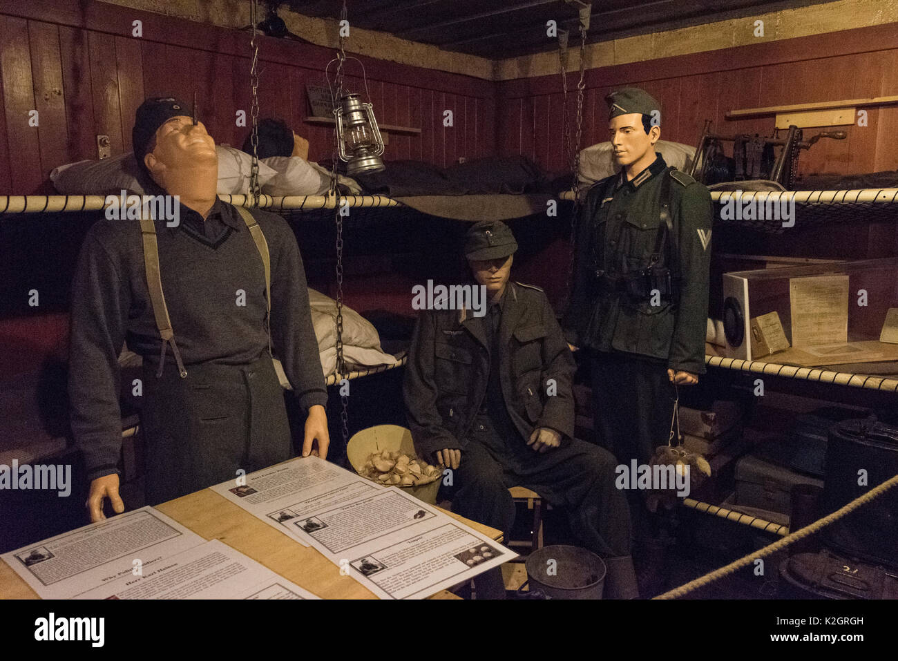 Life size modes of lGerman soldiers inside one of the German war ...