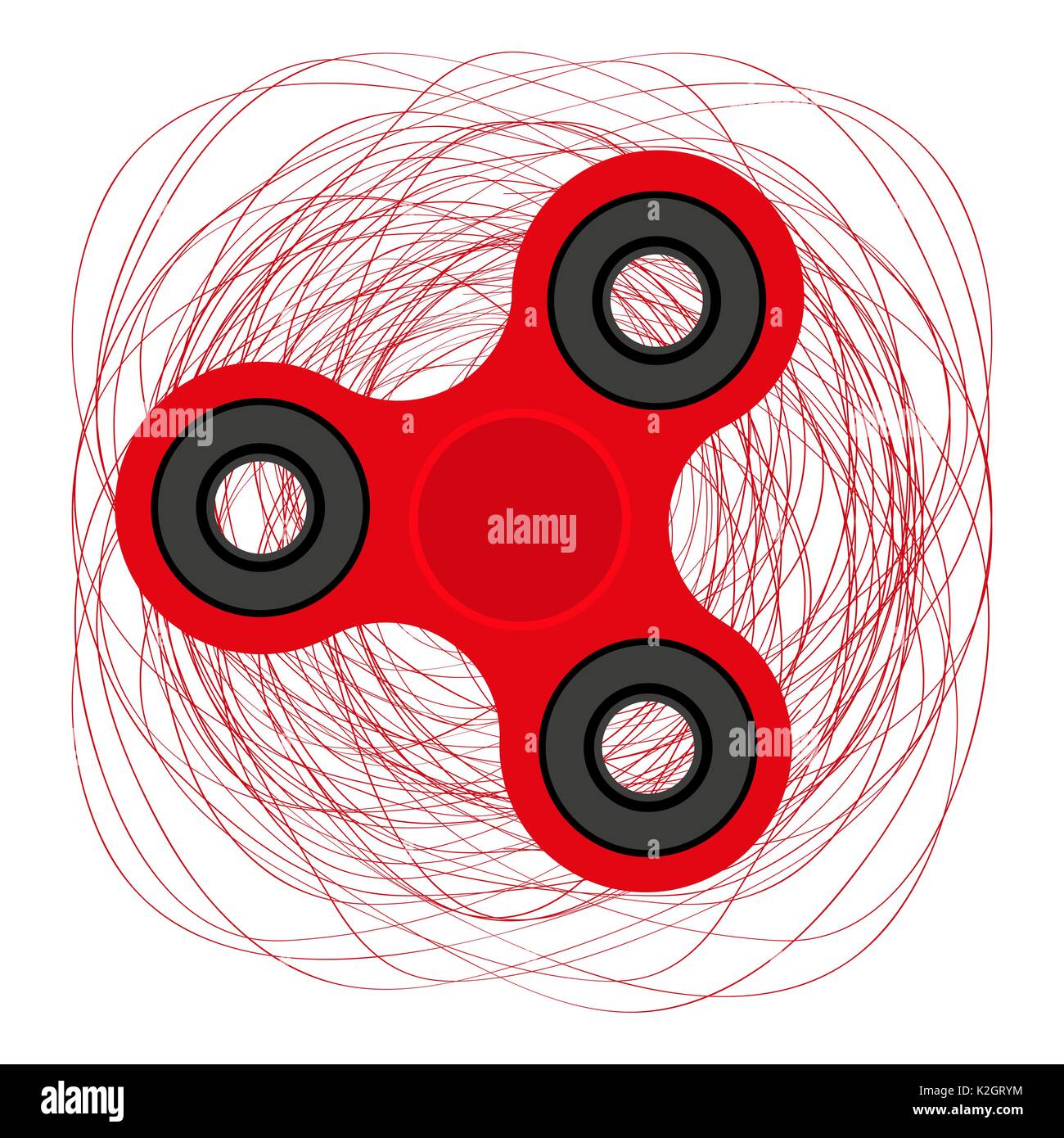 Red spinner, toy for stress removal, flat design Stock Vector Image ...