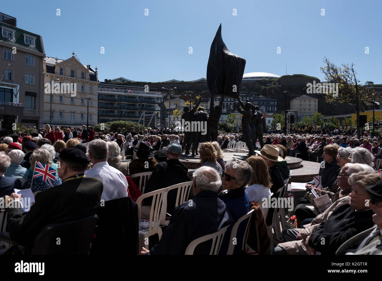 Liberation Day annual celebrations in St. Helier in the Channel Islands ...