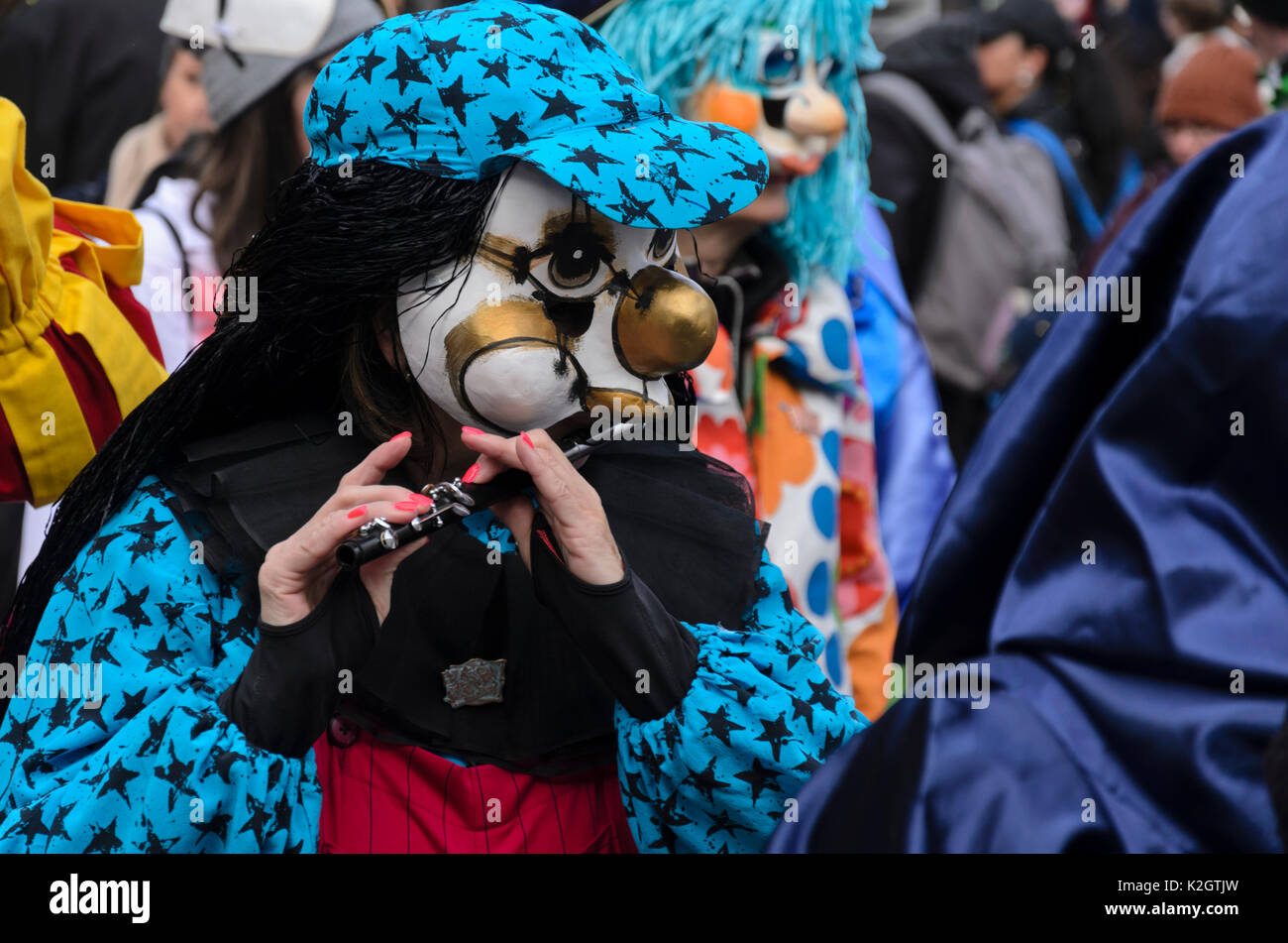 Participants of the Children and Family Fasnacht, Carnival of Basel ...