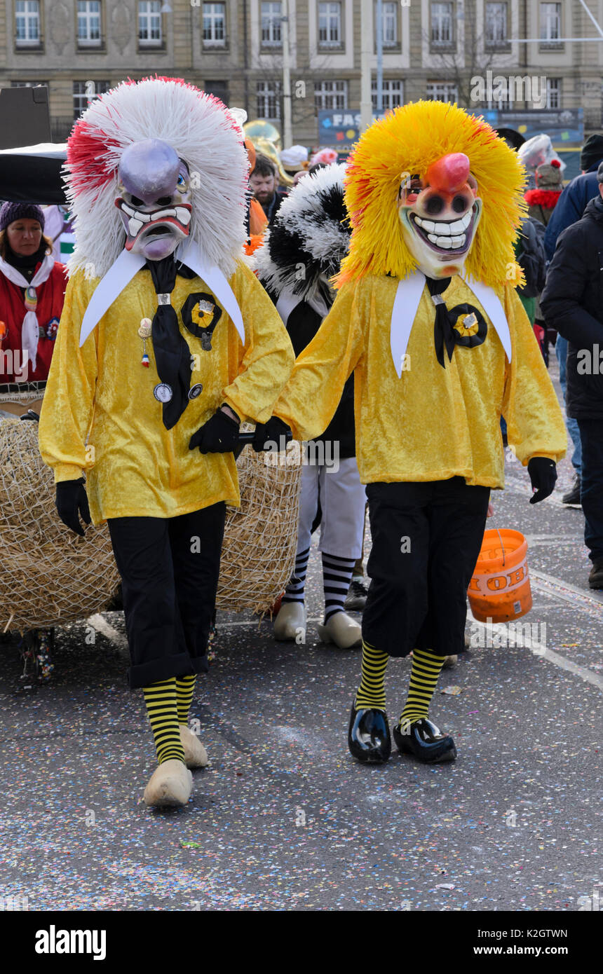 Participants of the Children and Family Fasnacht, Carnival of Basel ...