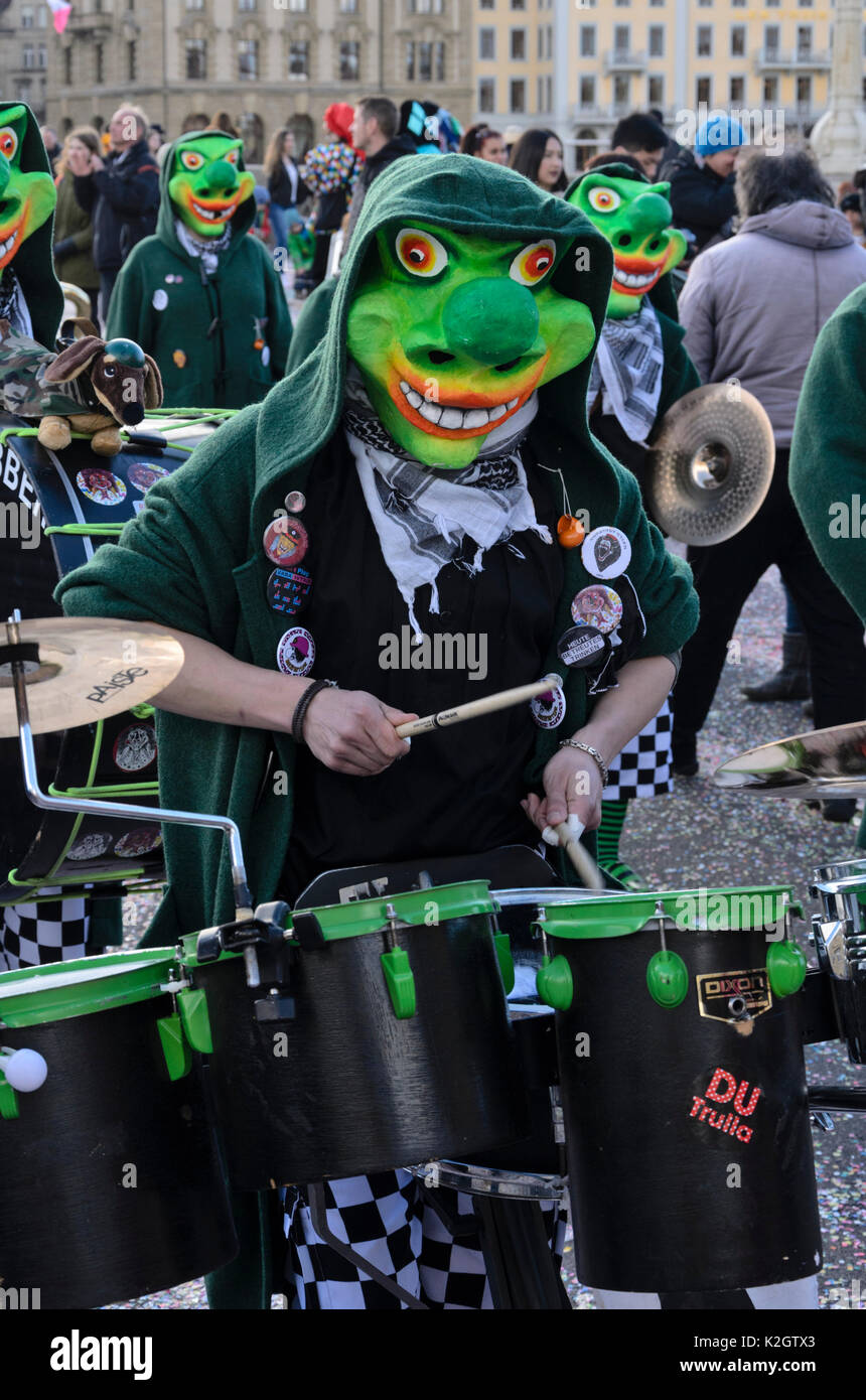 Participants of the Children and Family Fasnacht, Carnival of Basel ...