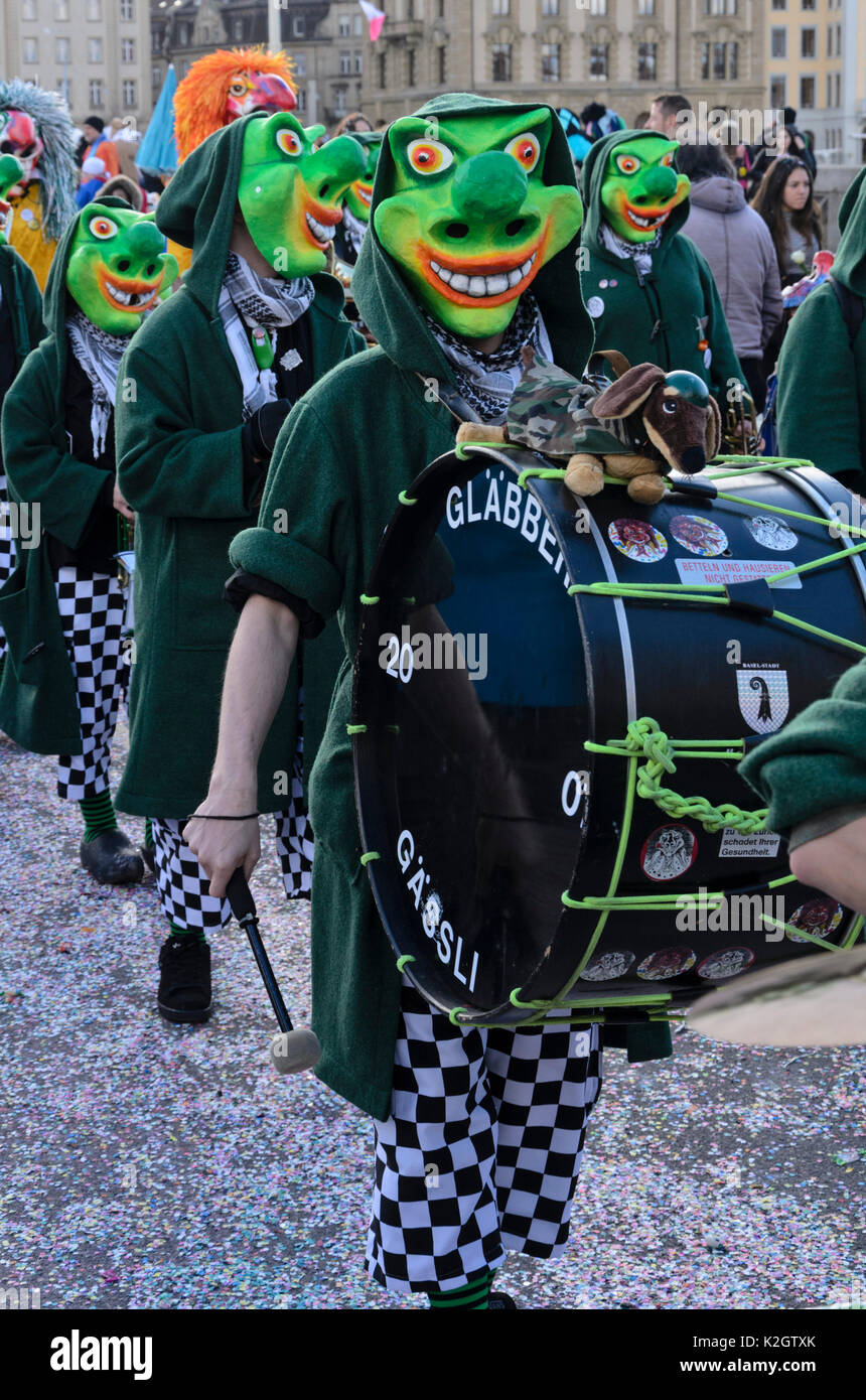 Participants of the Children and Family Fasnacht, Carnival of Basel ...