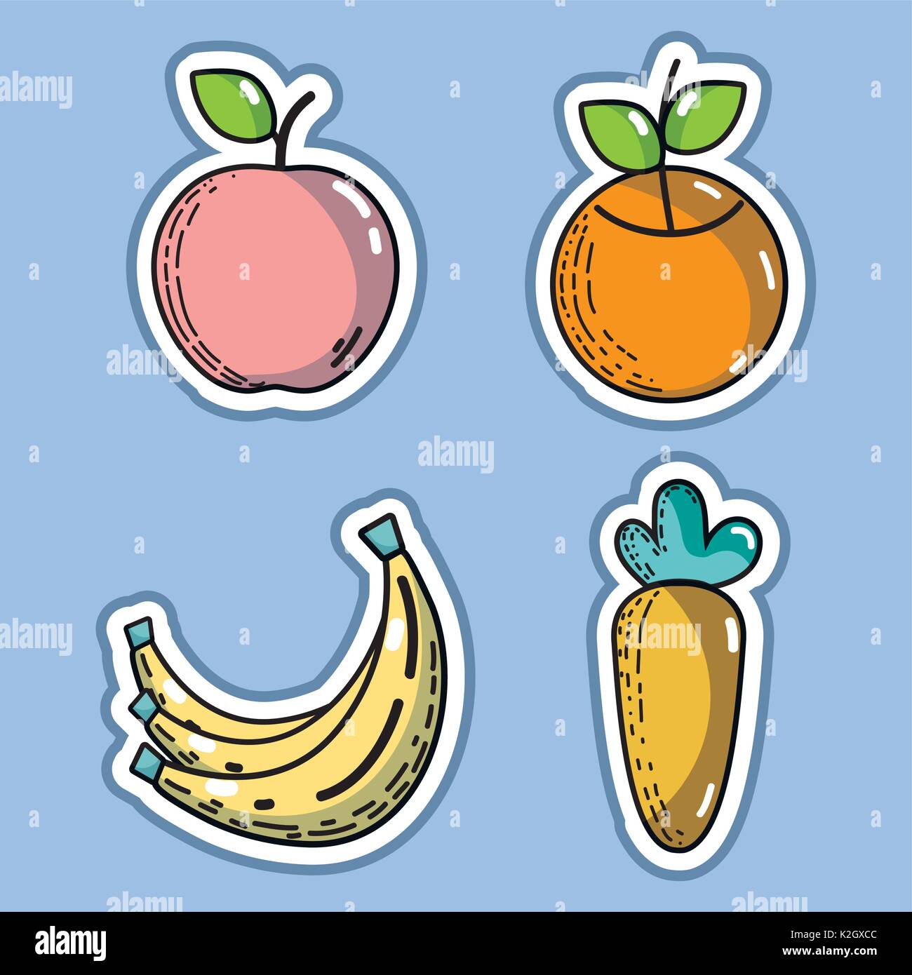 Fruit vegetable harvest ingredients Stock Vector Images - Alamy