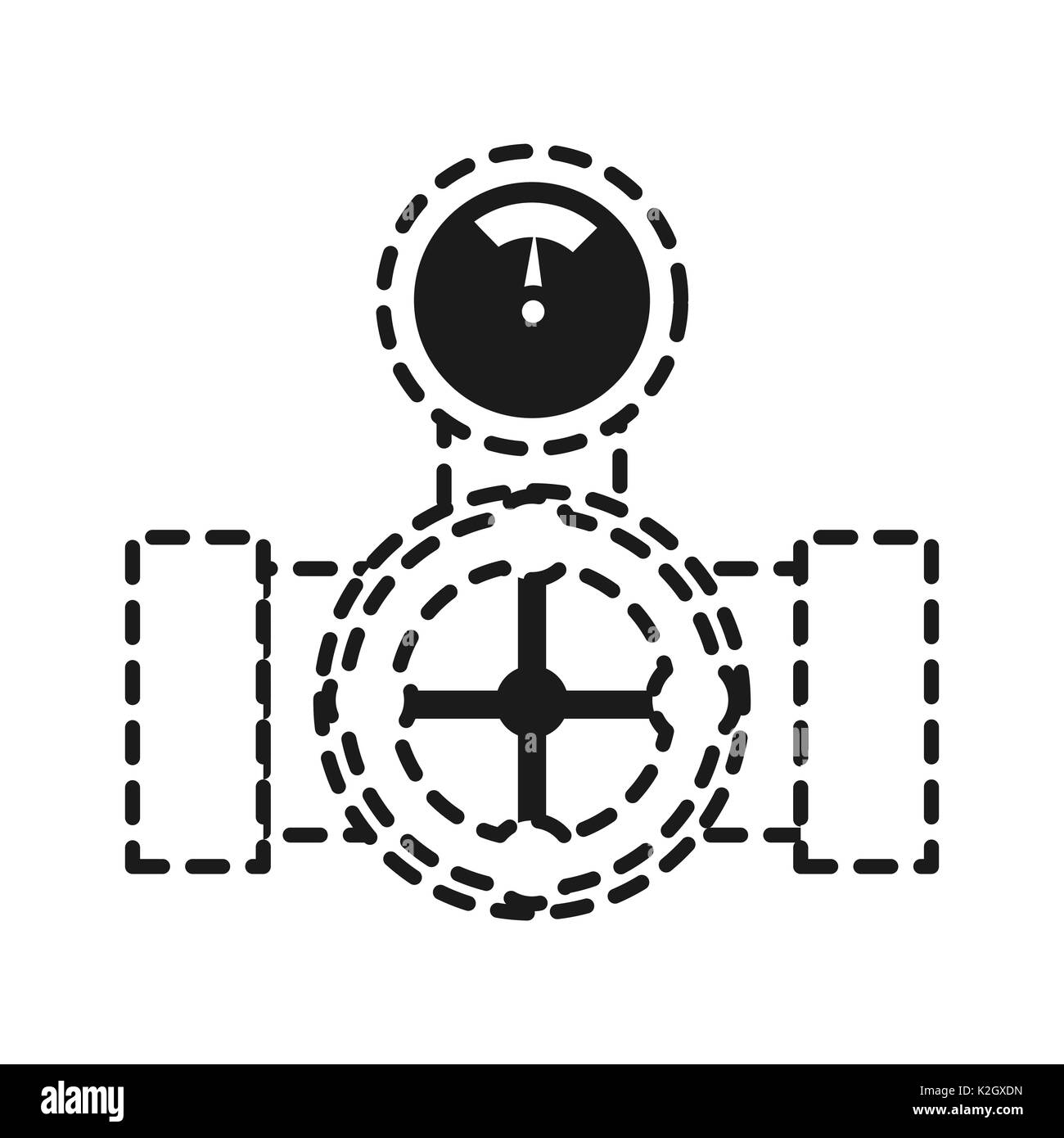 pipe with water meter icon over white background vector illustration ...