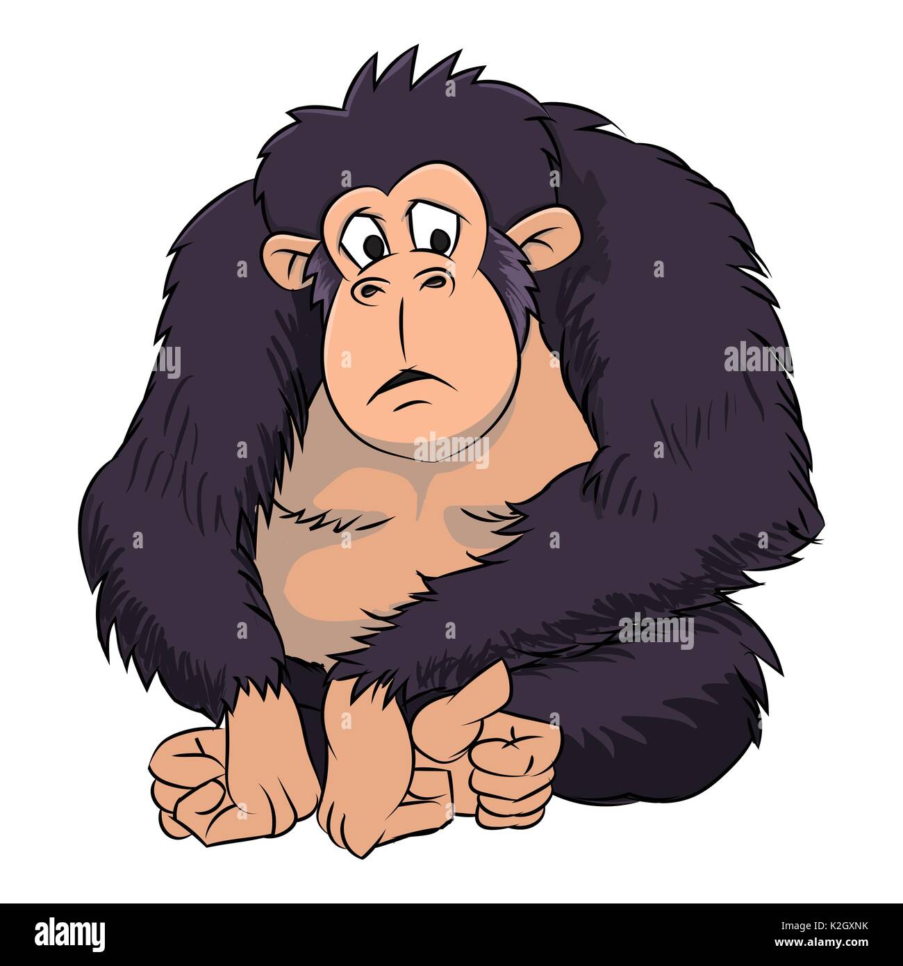 Cute Ape Cartoon on white background - Vector Illustration Stock Vector ...
