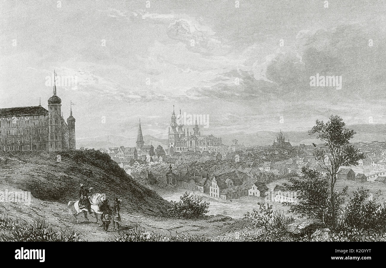 Sweden. Uppsala. 17th century. Landscape. Engraving Stock Photo - Alamy