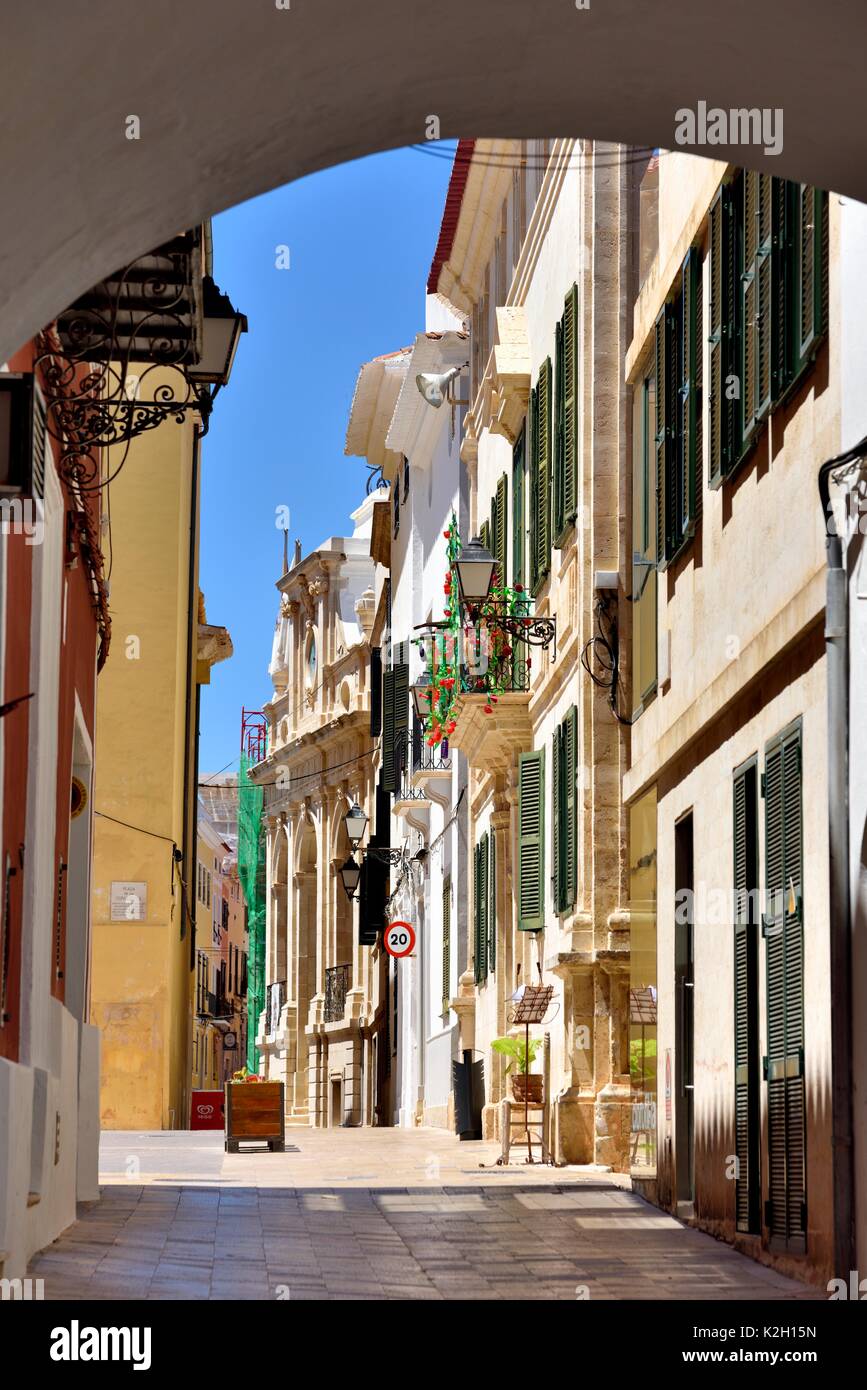 Mahon old town Menorca Minorca Spain Stock Photo - Alamy