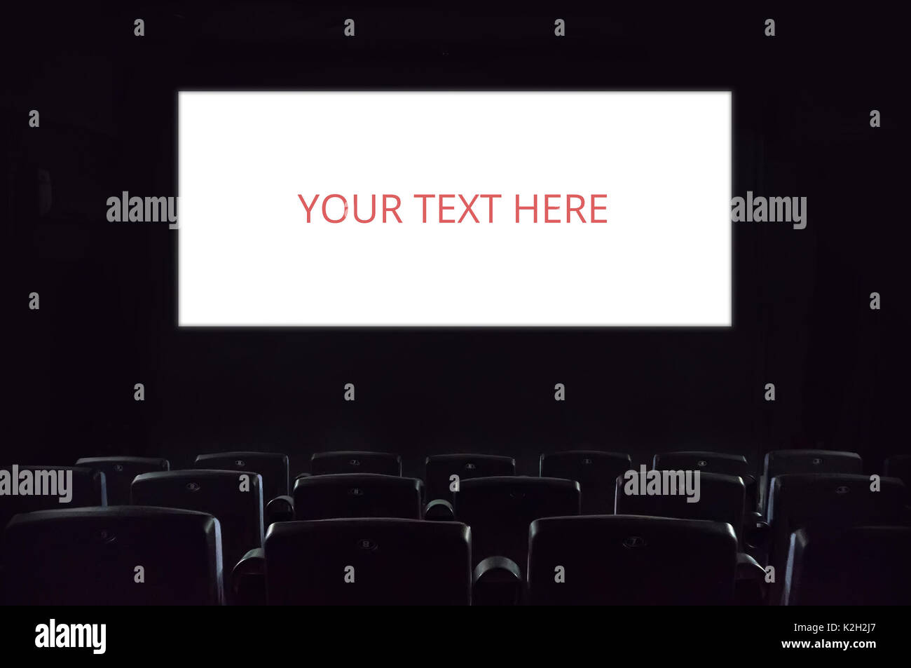 Empty screen. Empty cinema screen at the movie theatre isolated ...