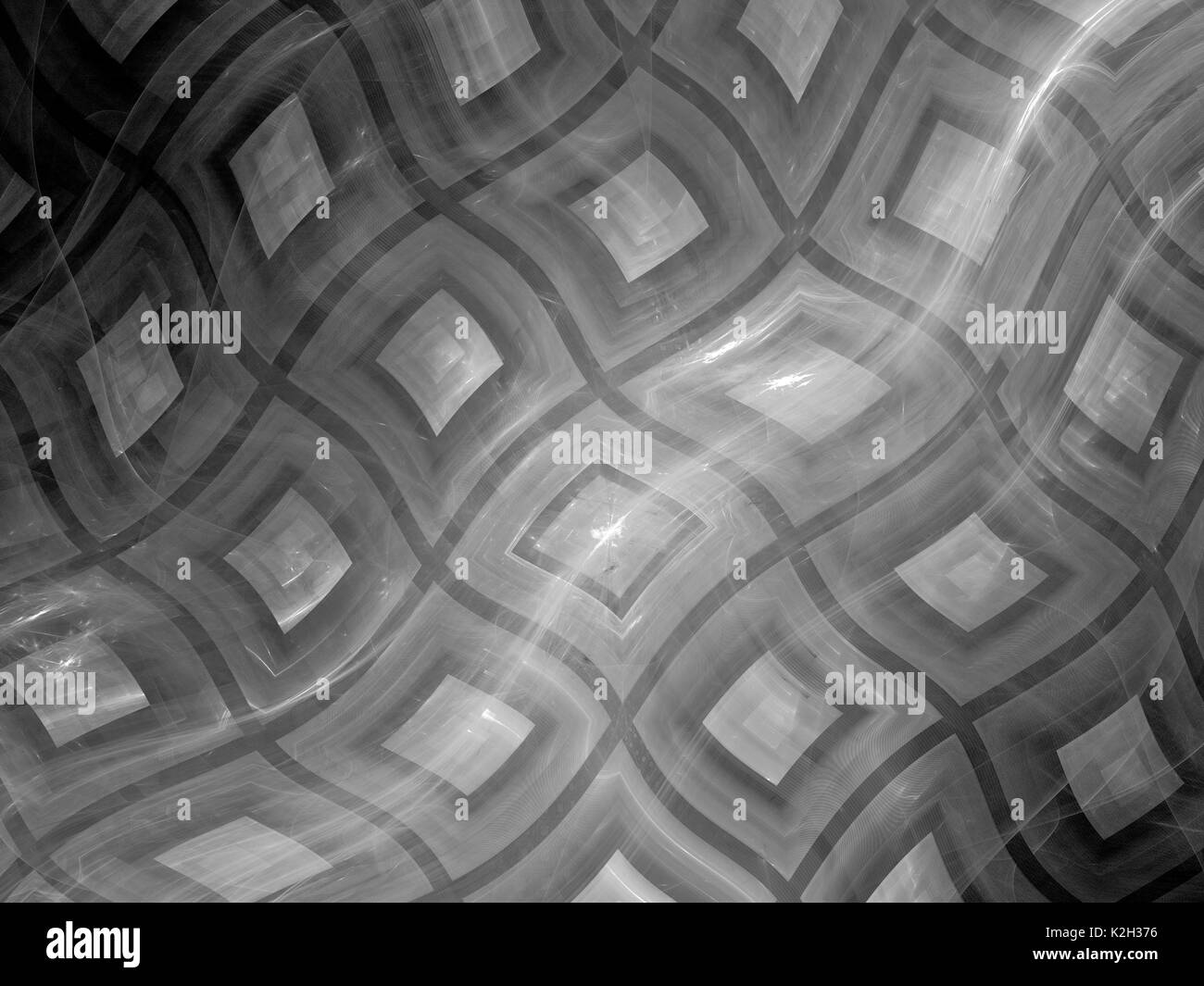 Glowing flexible squares fractal, computer generated abstract ...