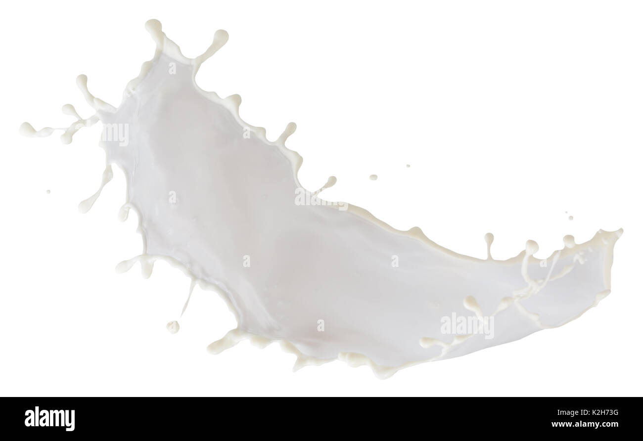 milk splash isolated on a white background Stock Photo - Alamy