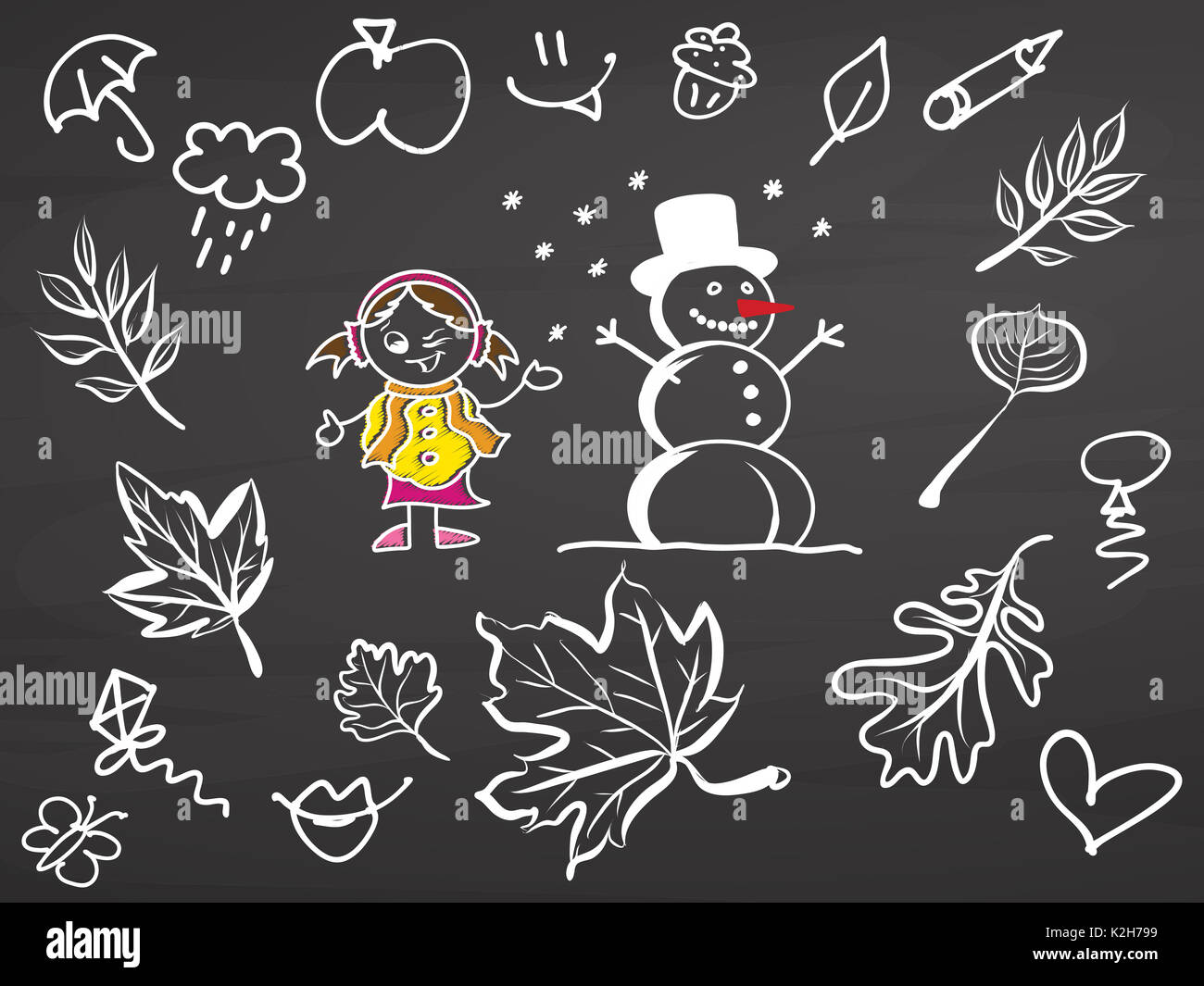 Cloud set weather style doodles hi-res stock photography and images - Alamy