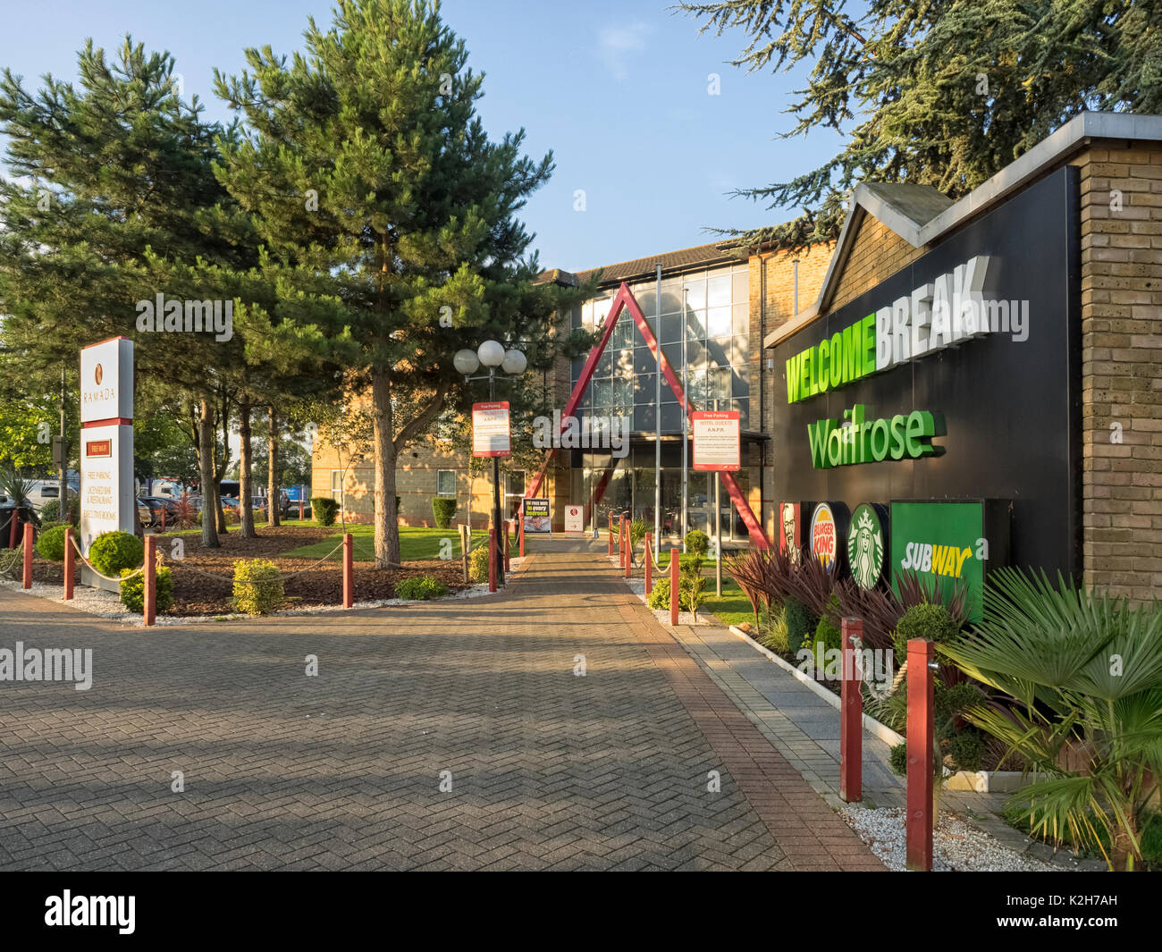 BIRCHANGER, ESSEX, UK - AUGUST 11, 2017: Signs at the entrance to ...