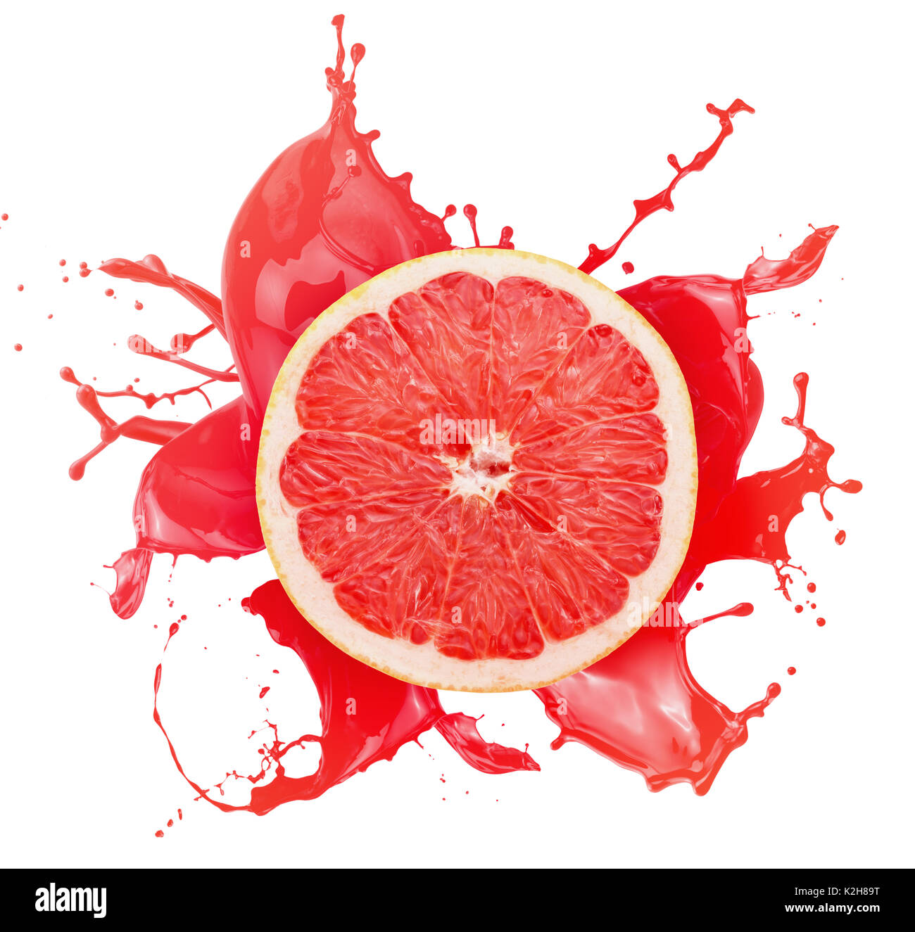 grapefruit with juice splash isolated on a white background Stock Photo ...