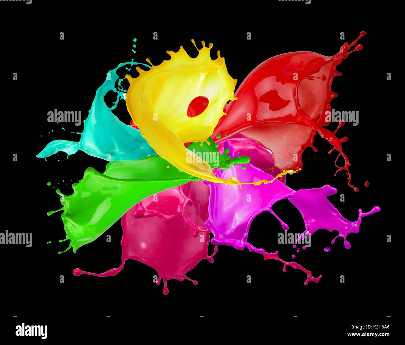 color splashes isolated on a white background Stock Photo - Alamy