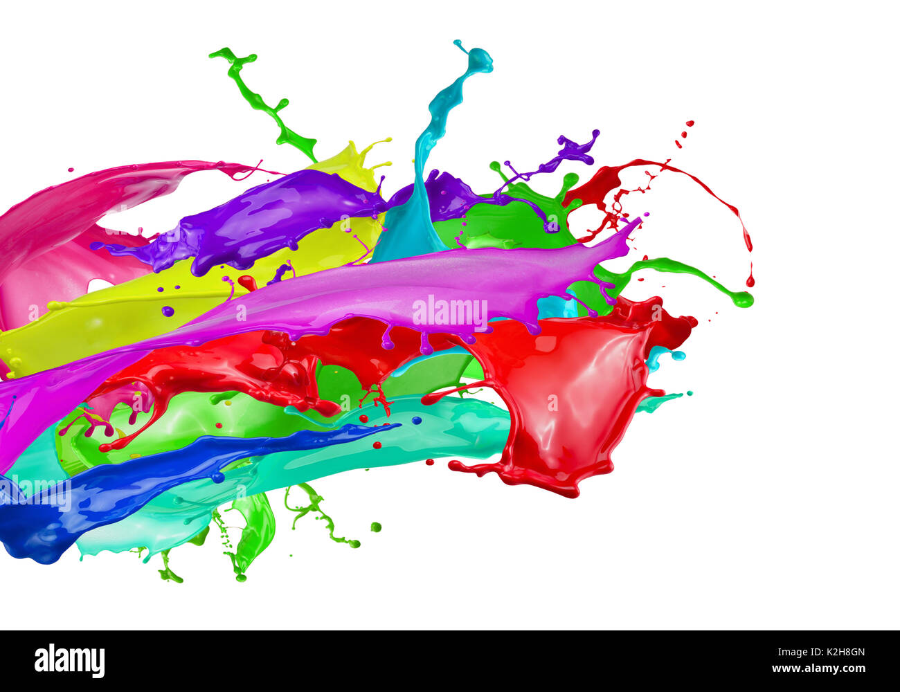 color splashes isolated on a white background Stock Photo - Alamy