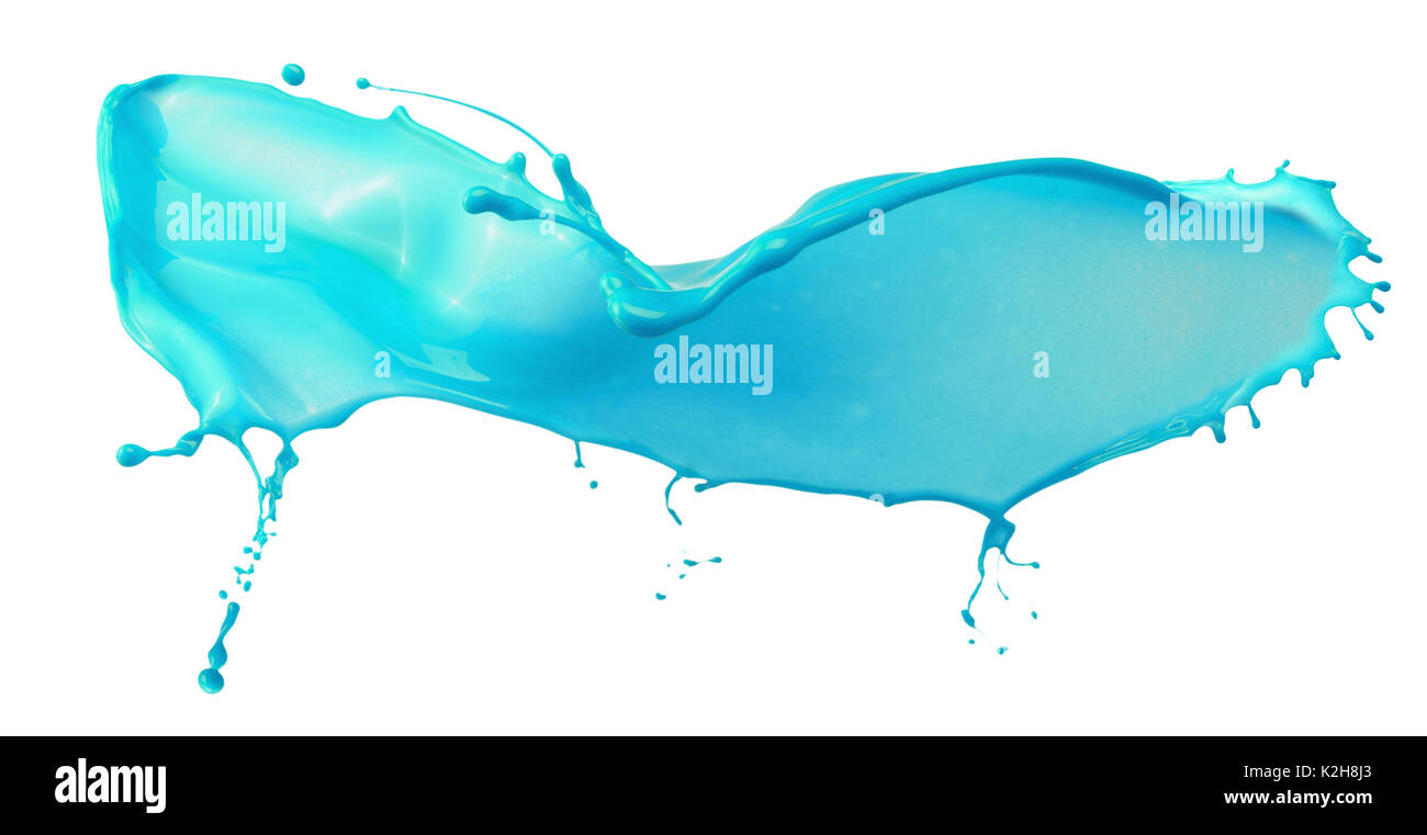blue paint splash isolated on a white background Stock Photo - Alamy