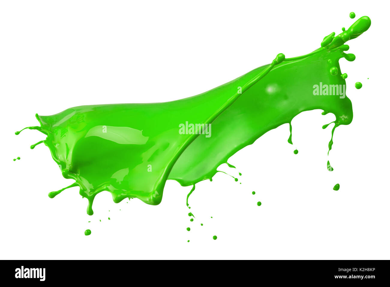 green paint splash isolated on a white background Stock Photo - Alamy