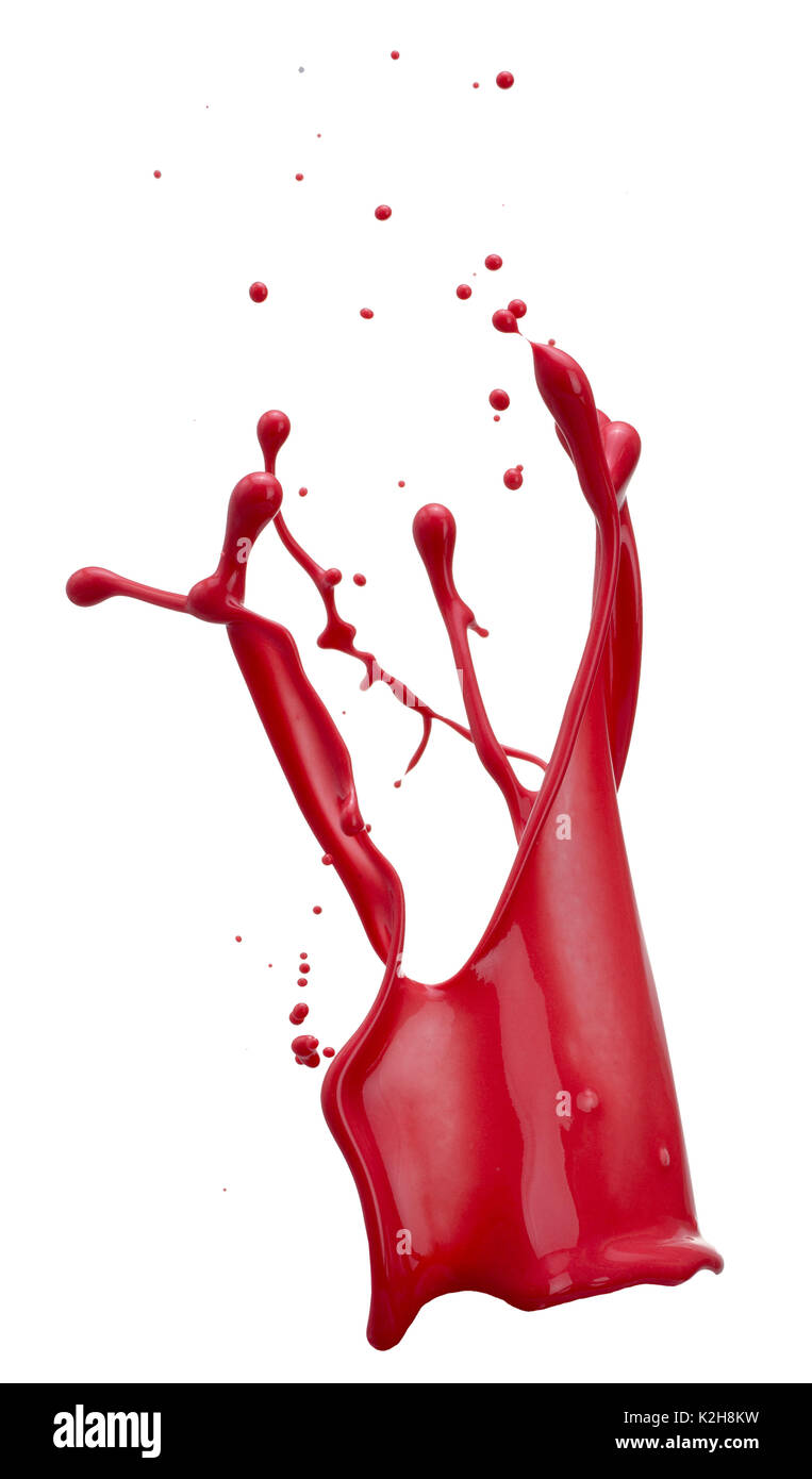 red paint splash isolated on a white background Stock Photo - Alamy
