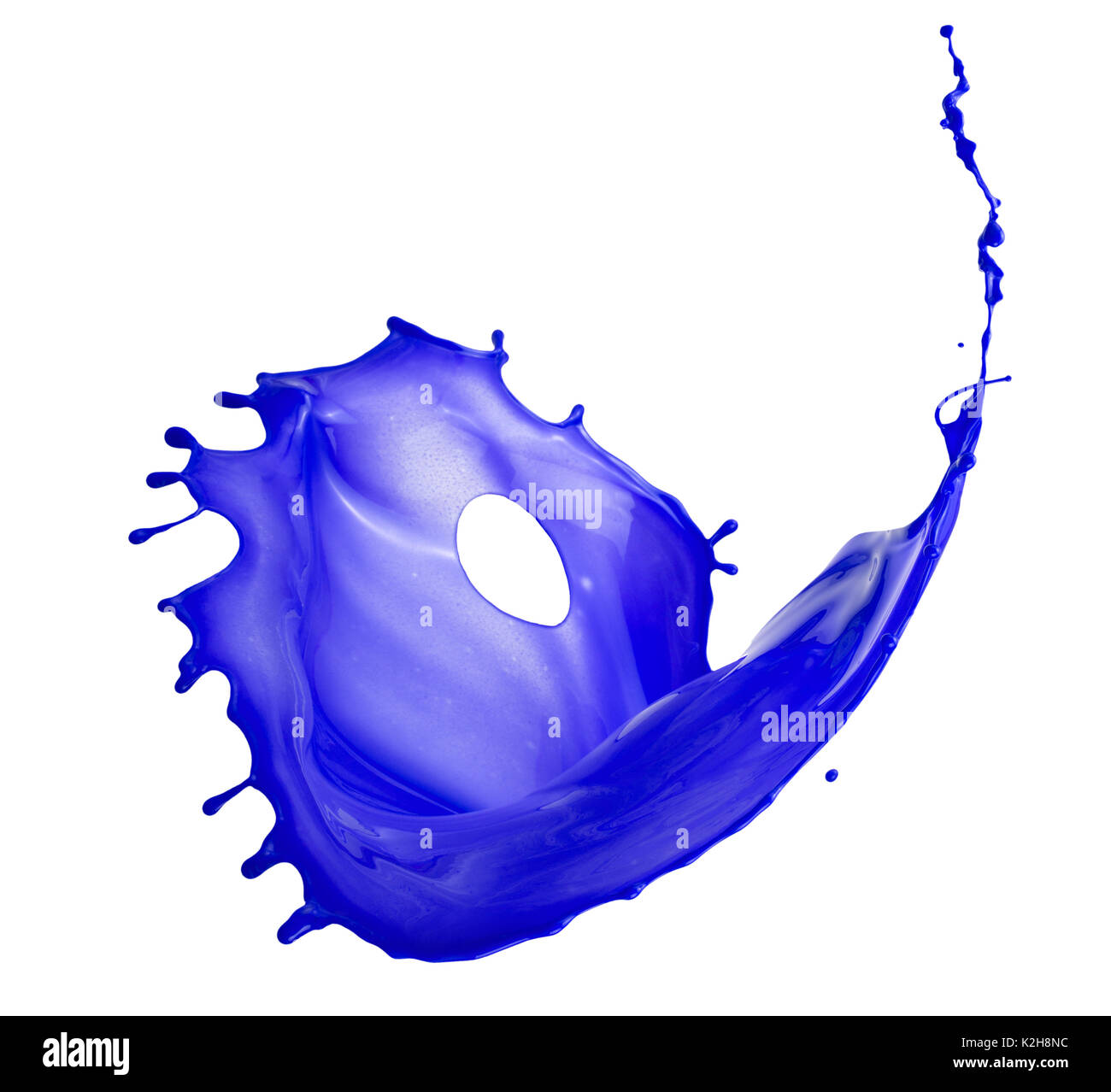 blue paint splash isolated on a white background Stock Photo - Alamy