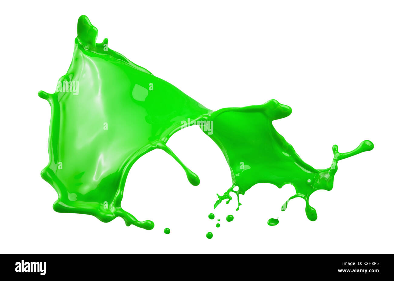 green paint splash isolated on a white background Stock Photo - Alamy