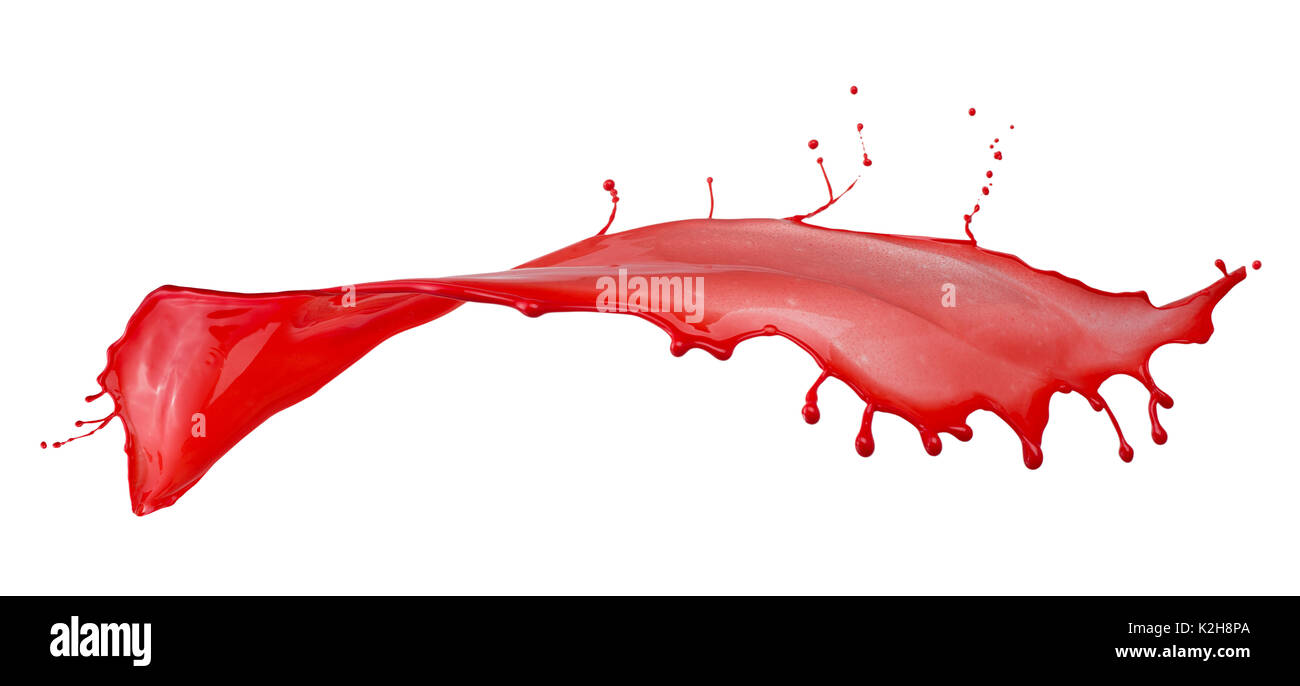 red paint splash isolated on a white background Stock Photo - Alamy