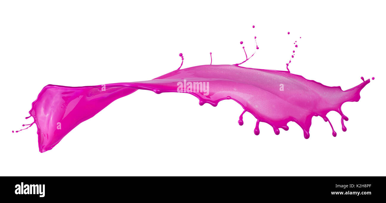 pink paint splash isolated on a white background Stock Photo - Alamy