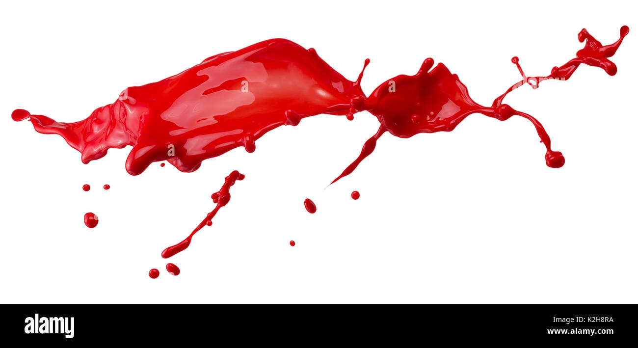 red paint splash isolated on a white background Stock Photo - Alamy
