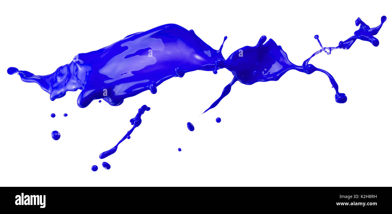 blue paint splash isolated on a white background Stock Photo - Alamy